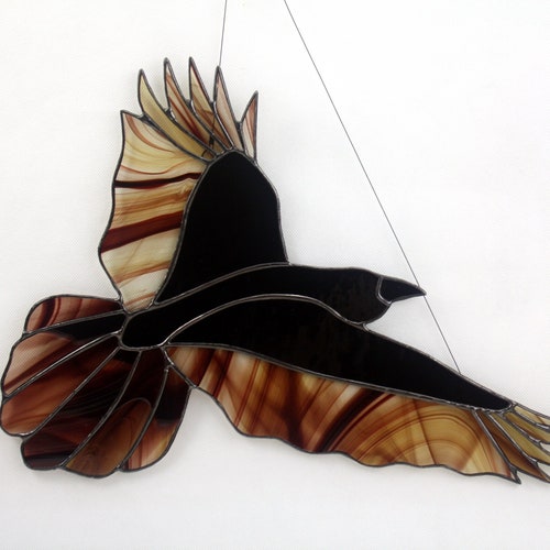 Stained Glass Raven - Etsy
