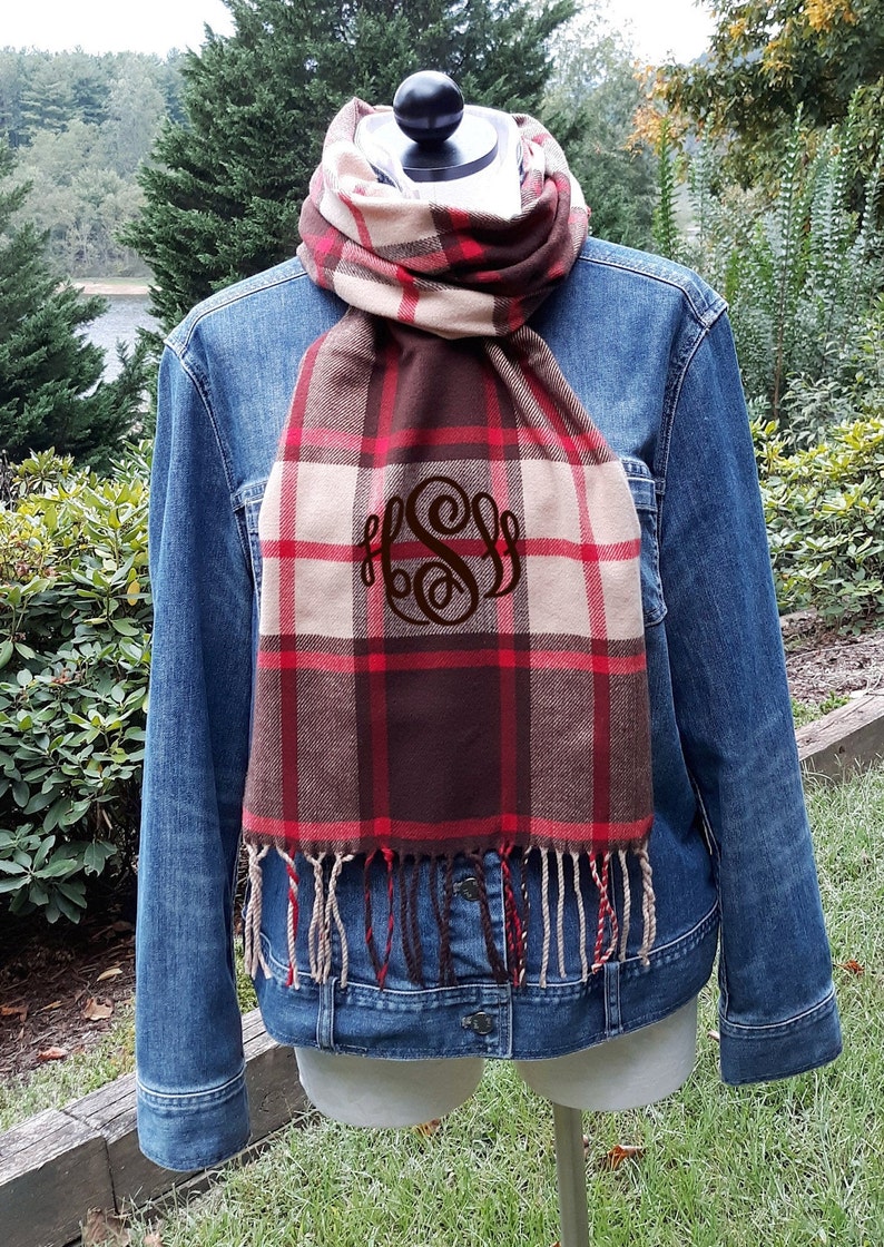 Scarf Monogrammed Scarves Personalized Scarf - Etsy