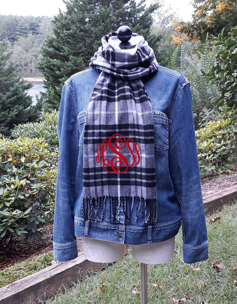 Scarf Monogrammed Scarves Personalized Scarf - Etsy