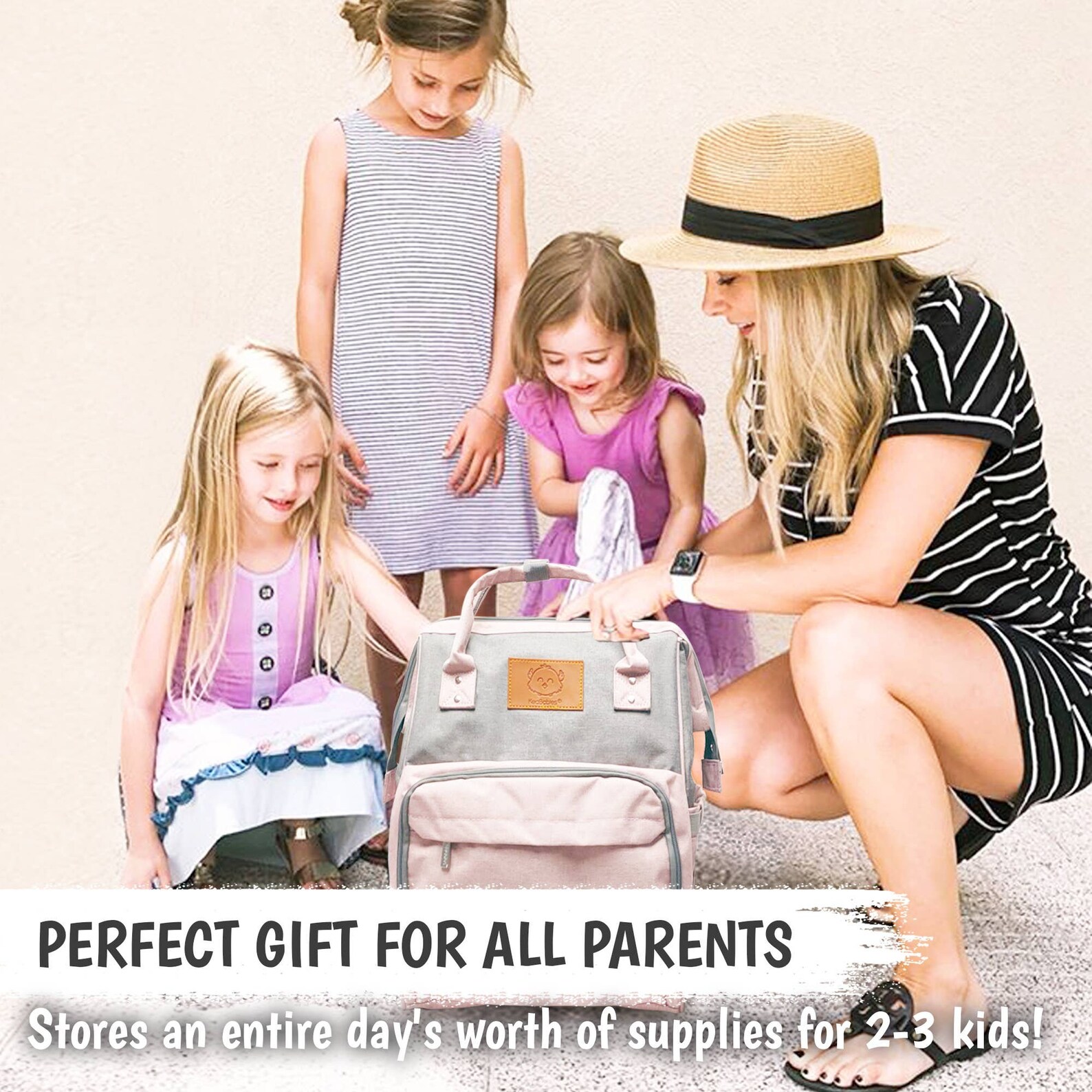 Monogrammed Pink and Gray Diaper Bag Backpack Diaper Bag for | Etsy