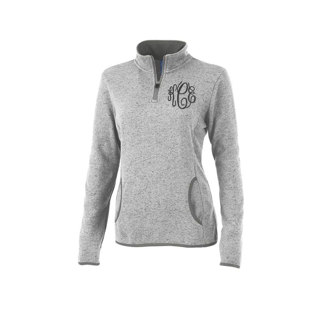 Monogrammed Heathered Fleece Pullover: Ladies Quarter Zip Embroidered ...
