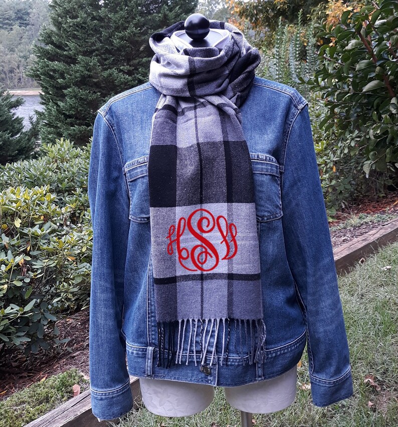 Monogrammed Scarf Personalized Scarves - Etsy