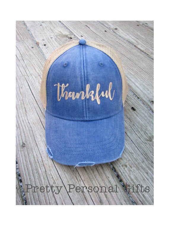 Thankful Hat Thankful Trucker Hat Grateful Thankful Blessed | Etsy