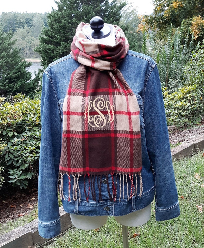Monogrammed Scarf Personalized Scarves - Etsy