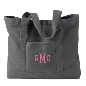 Monogrammed Tote Bags, Embroidered Personalized Canvas Tote Bag With ...
