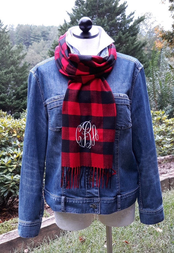 Scarf Monogrammed Scarves Personalized Scarf - Etsy