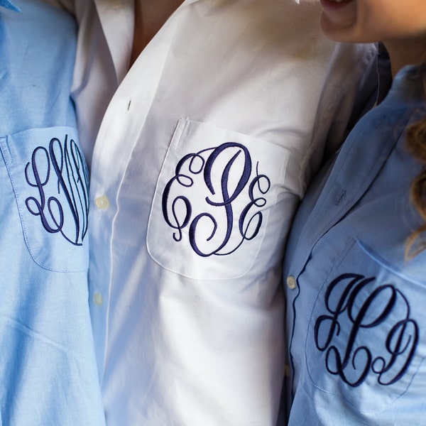 Monogram Button Down - Etsy