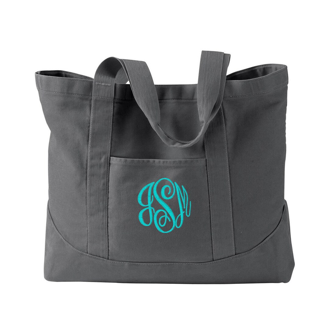 Monogram Tote Bag Monogrammed Tote Bag Canvas Tote Bag Tote - Etsy