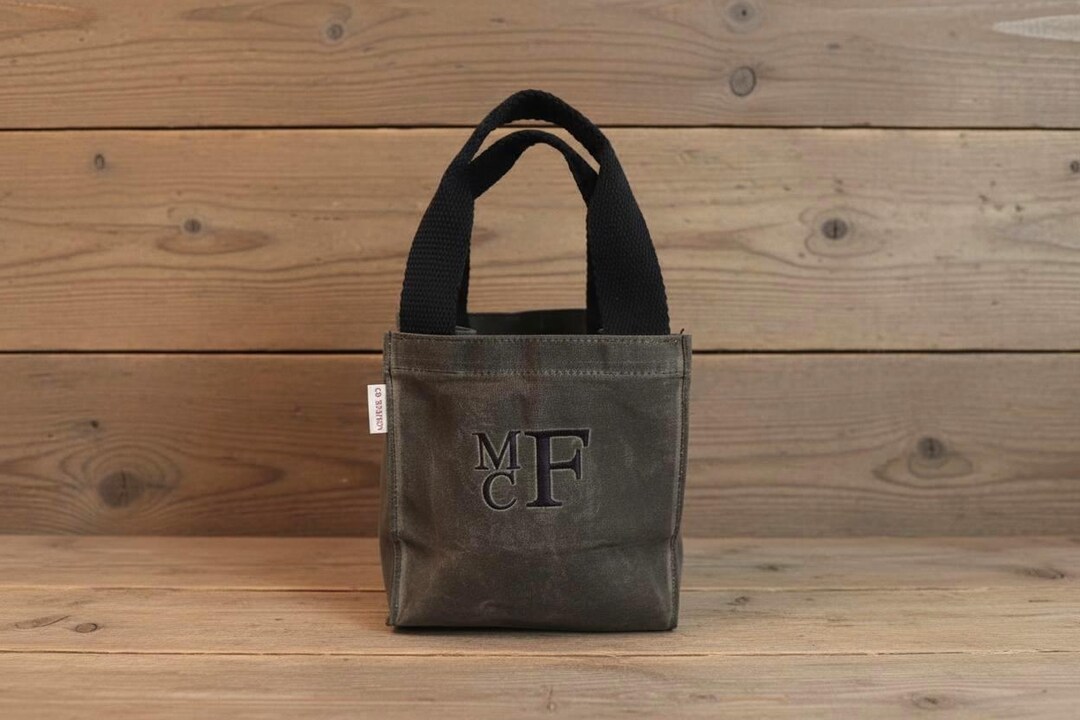 Monogrammed Waxed Canvas Beer Caddy: Six-bottle Carrier Tote Bag - Etsy