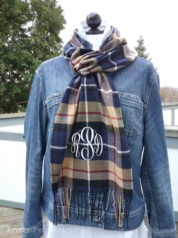 Monogrammed Scarf Personalized Scarves 35 colors Free | Etsy