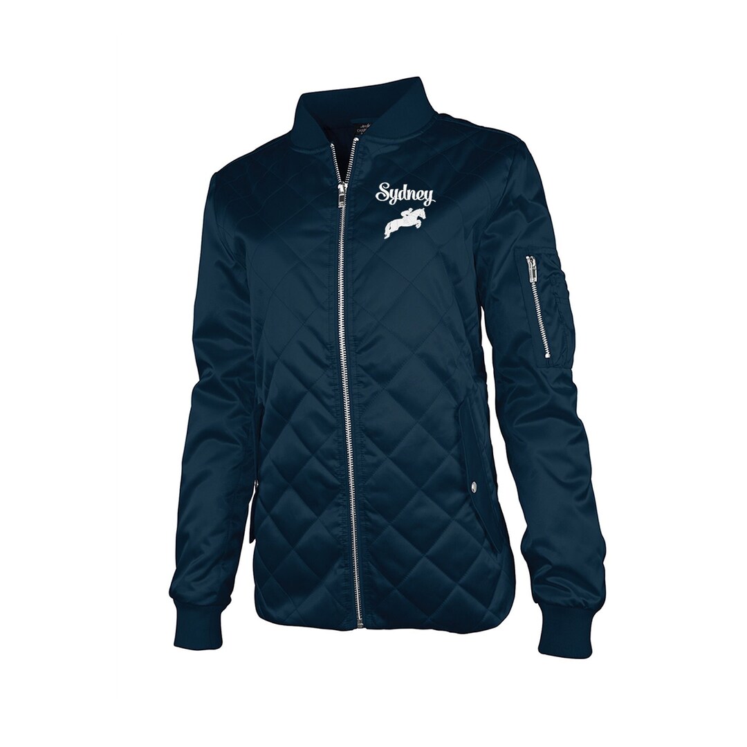 Embroidered Quilted Equestrian Jacket: Personalized Horse Riding ...