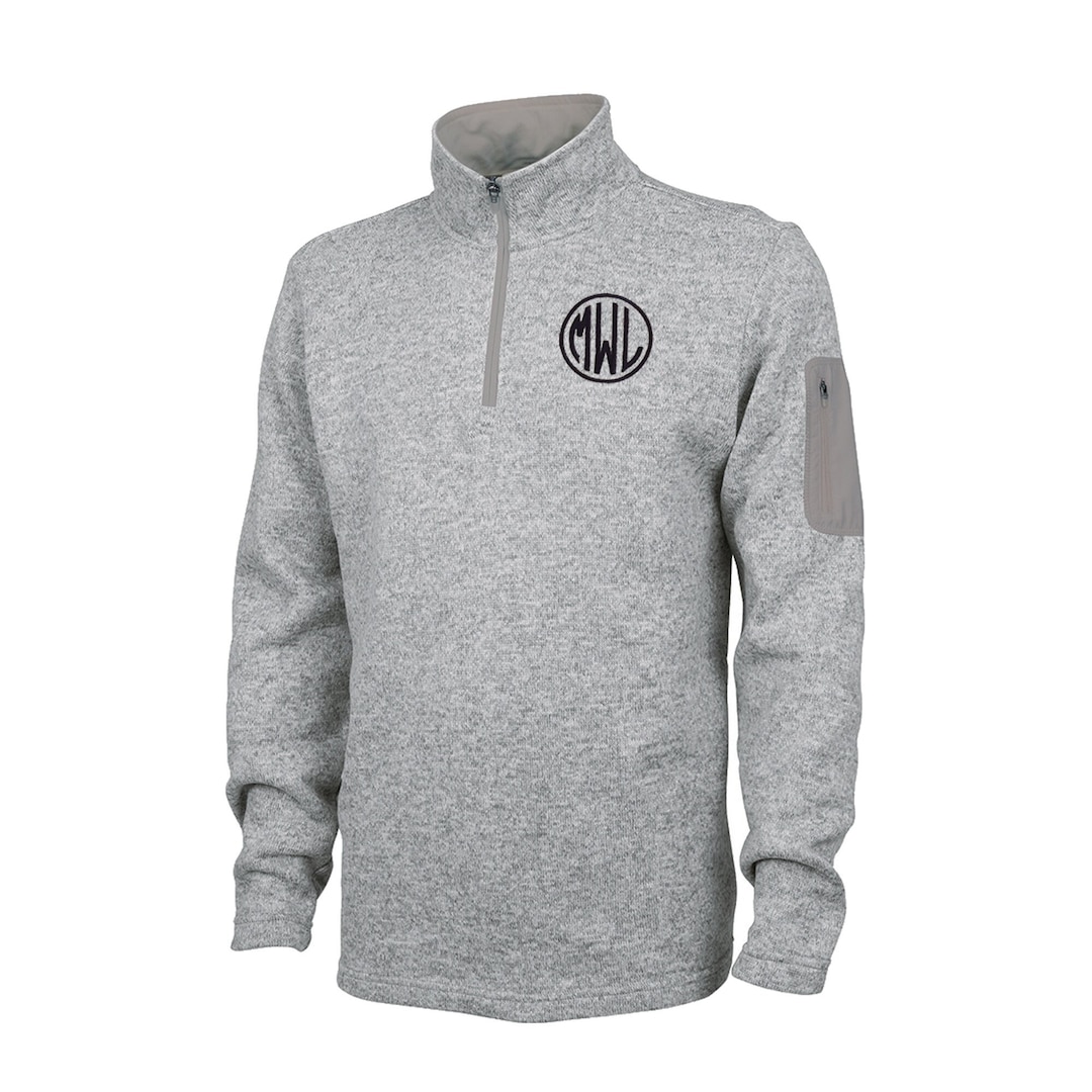 Men's Quarter Zip Pullover With Monogram, Personalized Men's Pullover ...