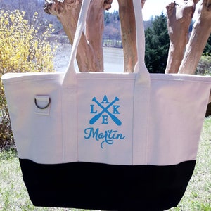 Canvas Lake Tote Bag With Any Lake Name Lake Martin Lake - Etsy