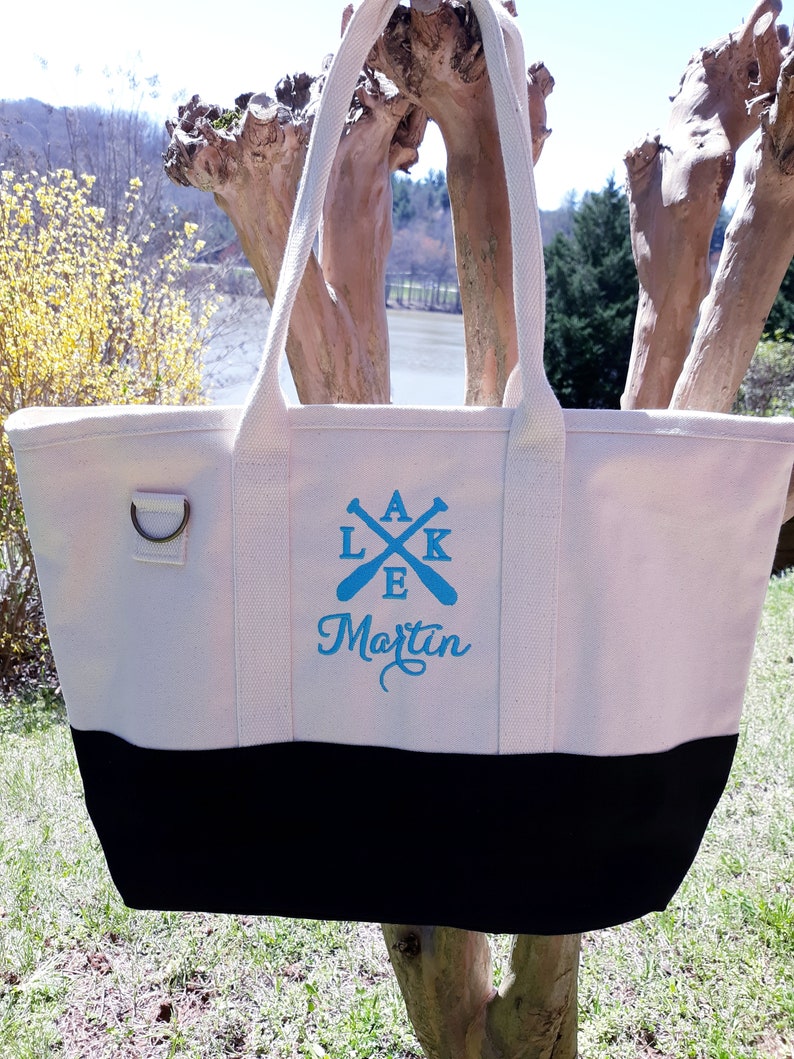 Canvas Lake Tote Bag with Any Lake Name Lake Martin Lake | Etsy