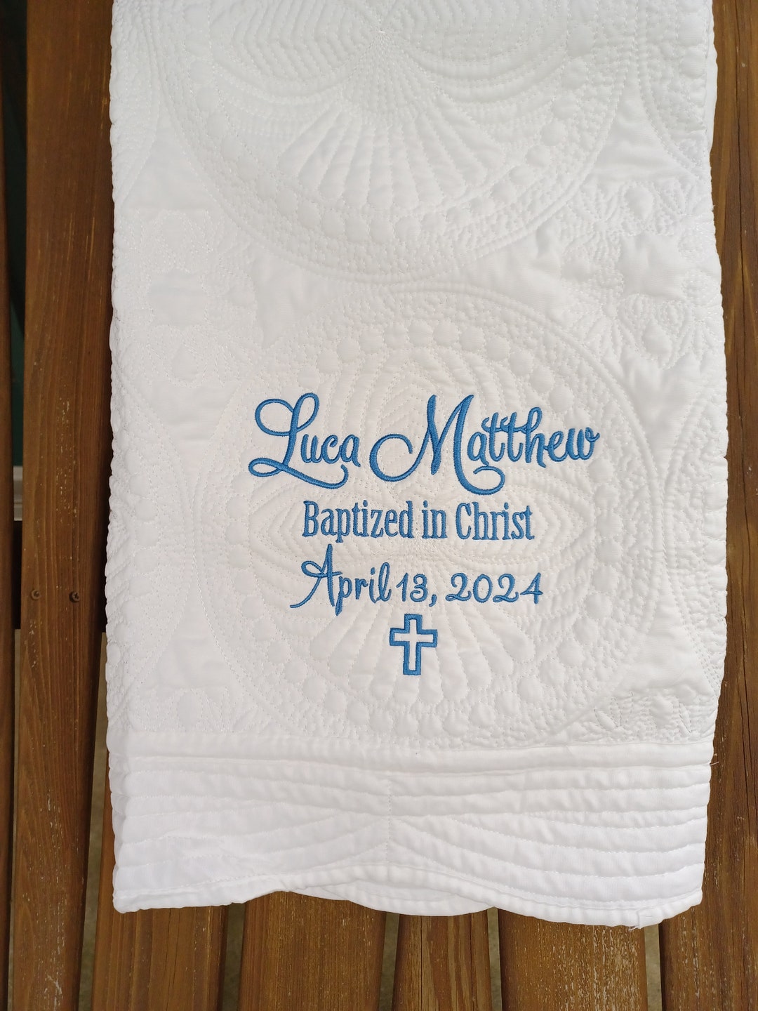 Personalized Baptism Blanket: Embroidered Christening Gift From ...