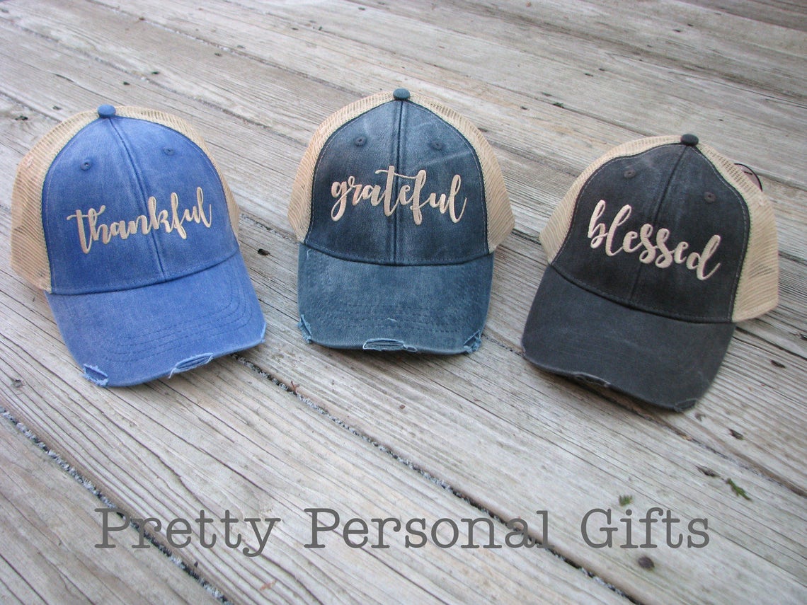 Grateful Hat Grateful Trucker Hat Grateful Thankful Blessed - Etsy