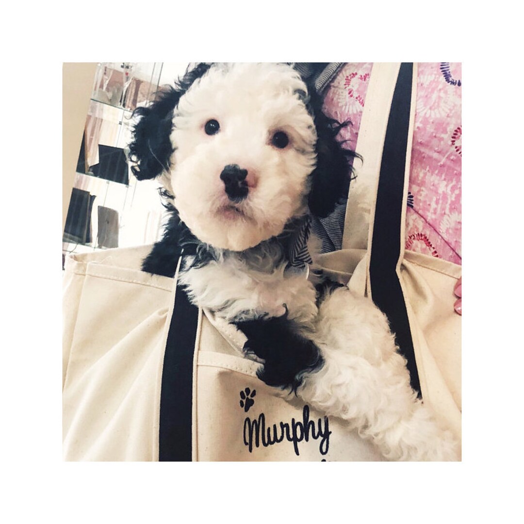 Personalized Dog Paw Print Tote Bag With Name - Pet Owner Gift - 6 Tote ...