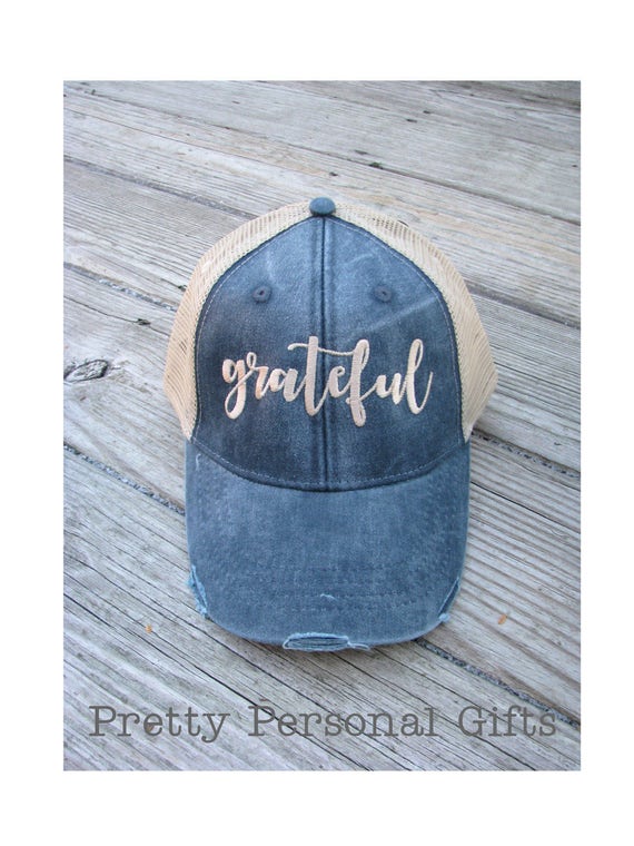 Grateful Hat Grateful Trucker Hat Grateful Thankful Blessed - Etsy