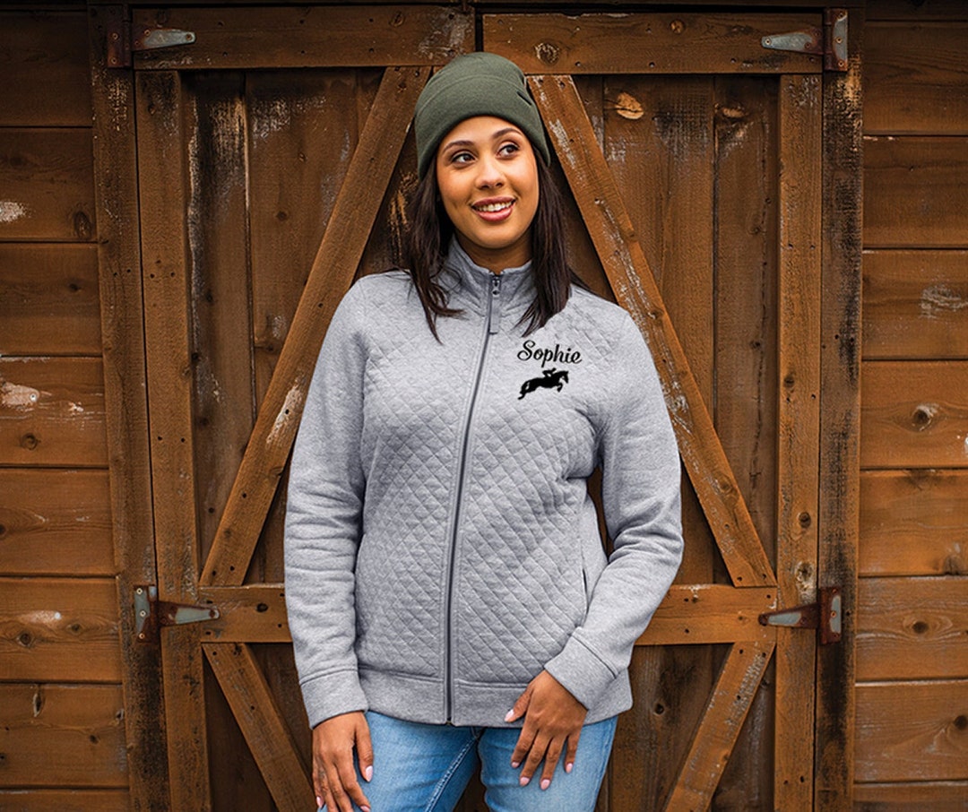 Quilted Equestrian Jacket, Personalized Horse Jacket, Horseback Riding ...