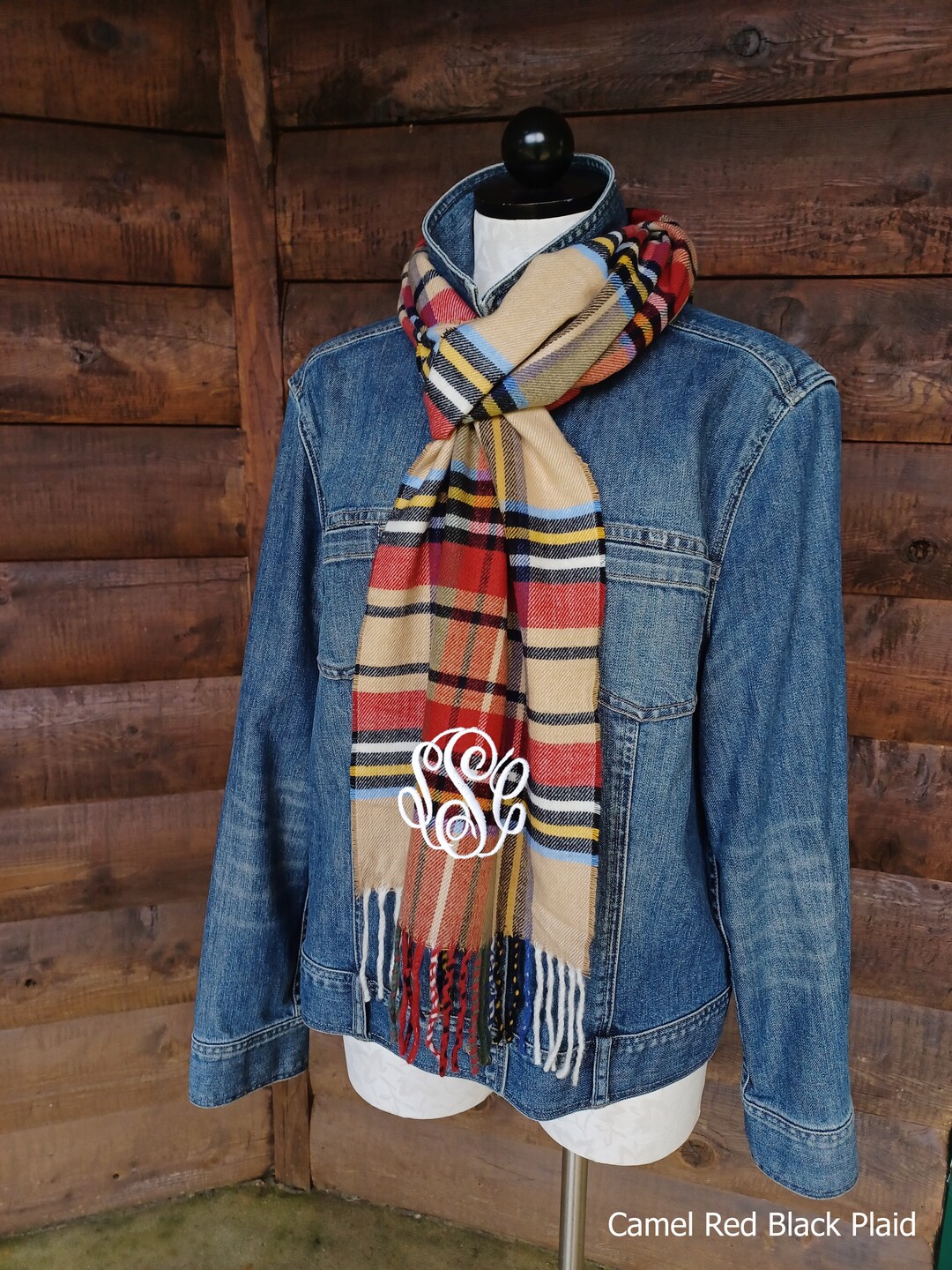 Monogrammed Scarf, Personalized Scarves, Scarf With Monogram, Plaid ...
