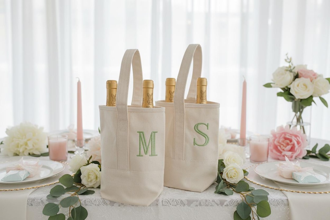 Personalized Canvas Wine Tote Bag: Winery Bachelorette Party Favor ...