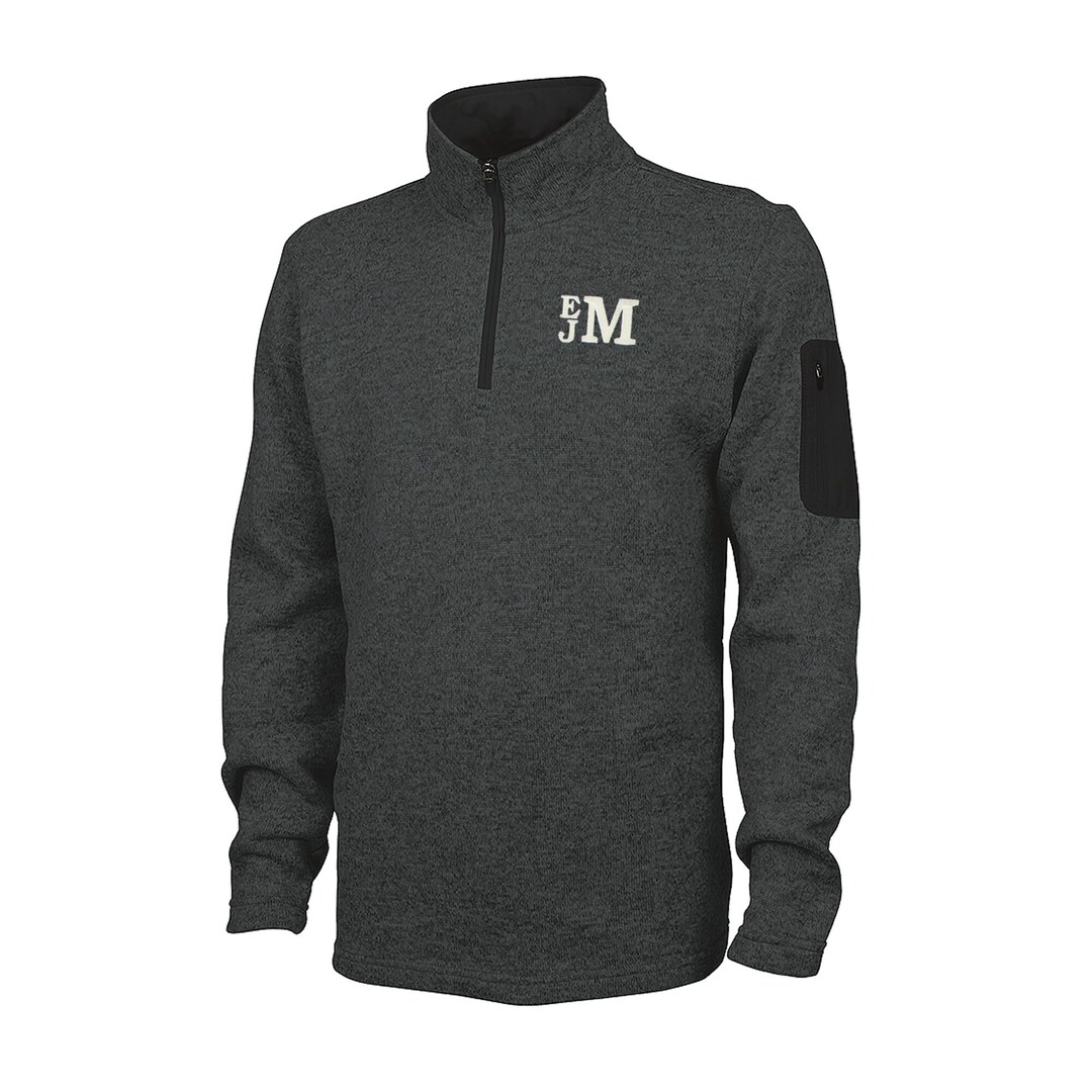Men's Quarter Zip Pullover With Monogram, Personalized Men's Pullover ...
