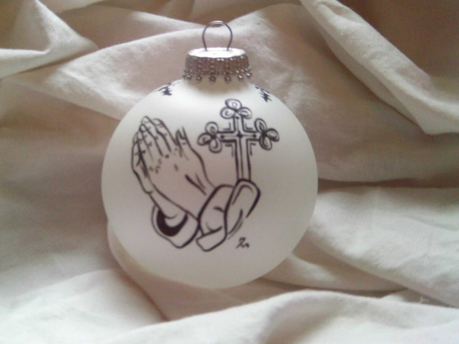 Personalized Praying Hands And Cross Memorial Ball Loving Etsy