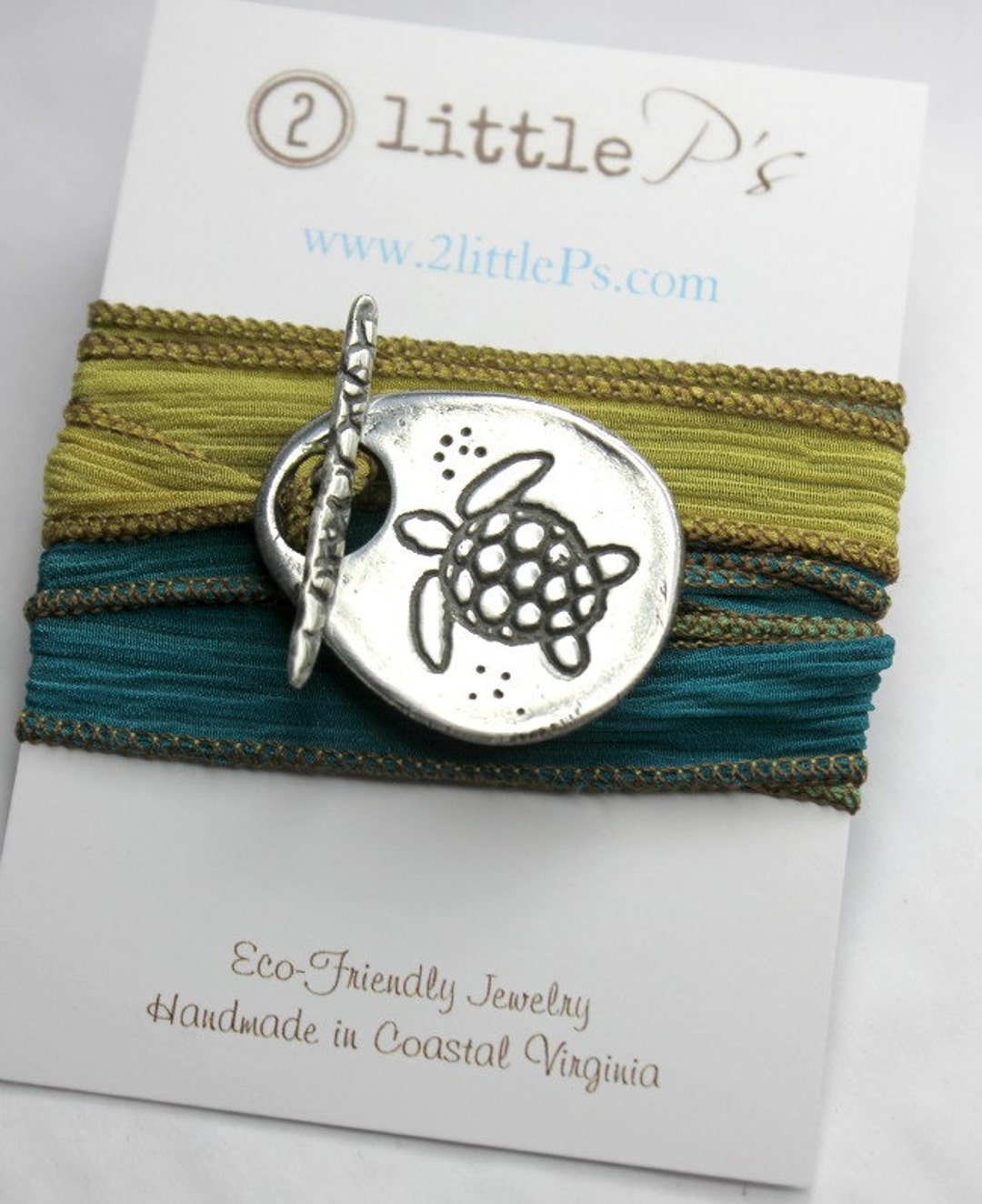 Nautical Beachy Sea Turtle Silk Wrap Bracelet Beach Lover NEW DESIGN - Etsy