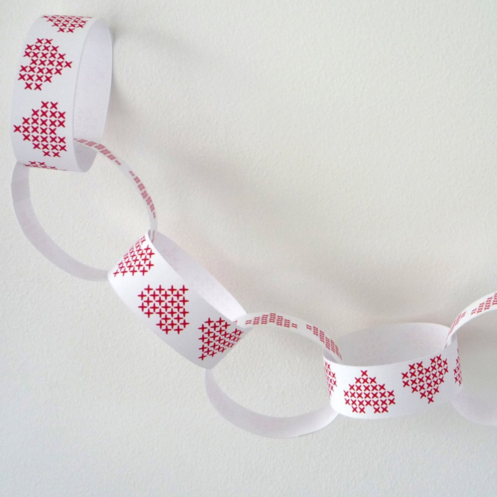 Cross Stitch Paper Chain Garland - PDF Printable Party Decorations - Etsy