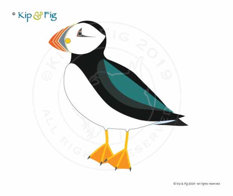 Puffin Applique PDF Template - Applique Pattern Design - Etsy