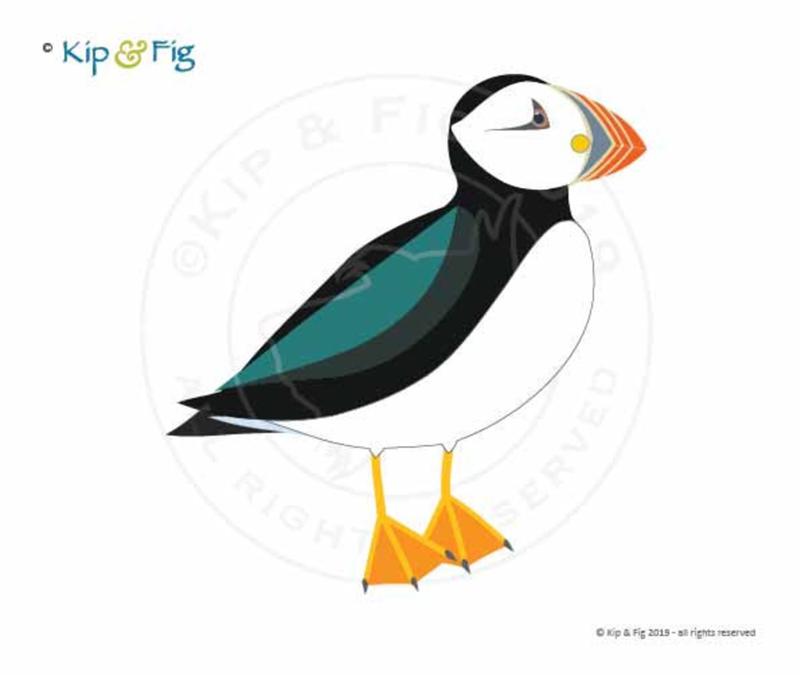 Puffin Applique PDF Template - Applique Pattern Design - Etsy
