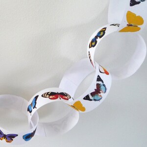 Paper Chain Garland Butterflies Design - Pdf Printable Banner ...
