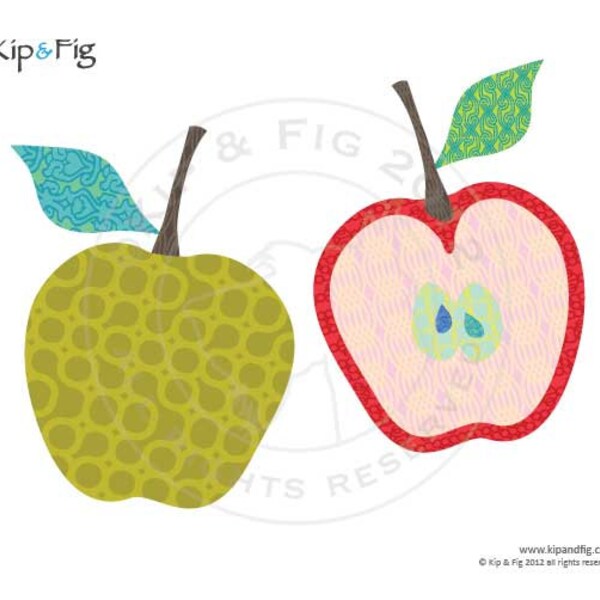 Apple Applique - Etsy