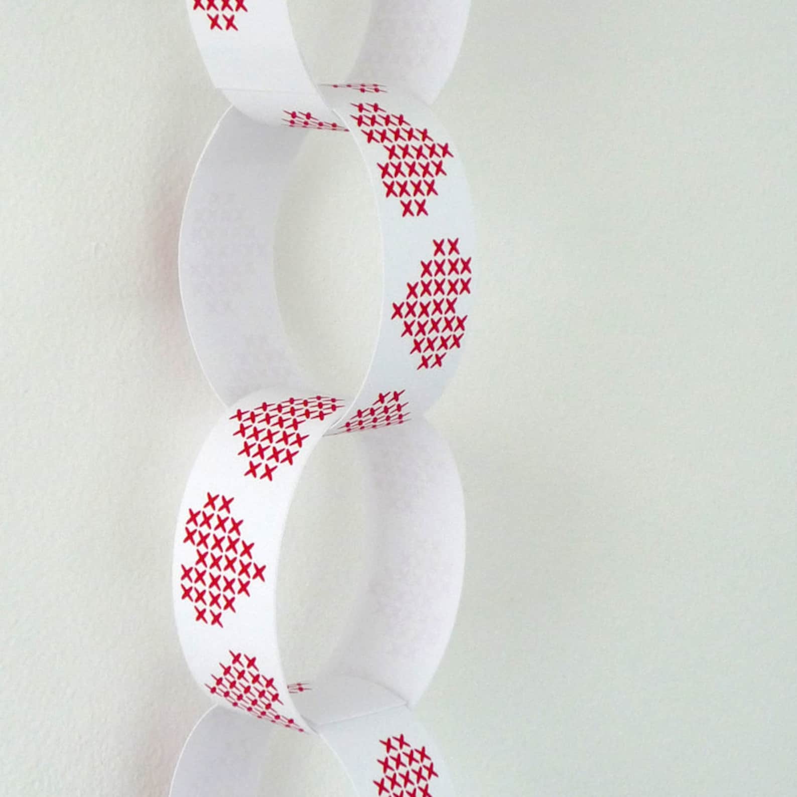 Cross Stitch Paper Chain Garland - PDF Printable Party Decorations - Etsy