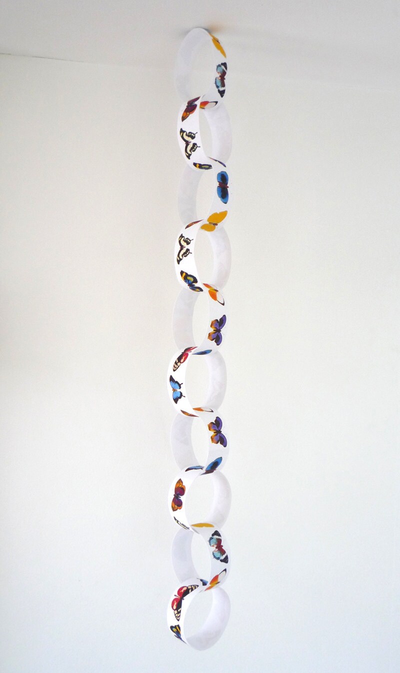 Paper Chain Garland Butterflies Design - Pdf Printable Banner ...