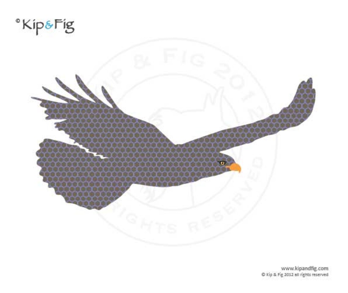 Hawk Applique Template - PDF Applique Pattern - Etsy