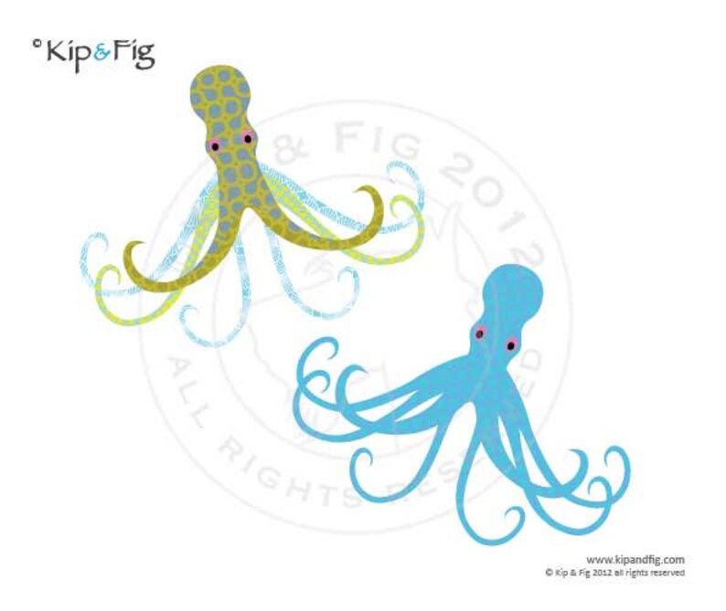 Octopus Applique Template Pdf Applique Pattern - Etsy