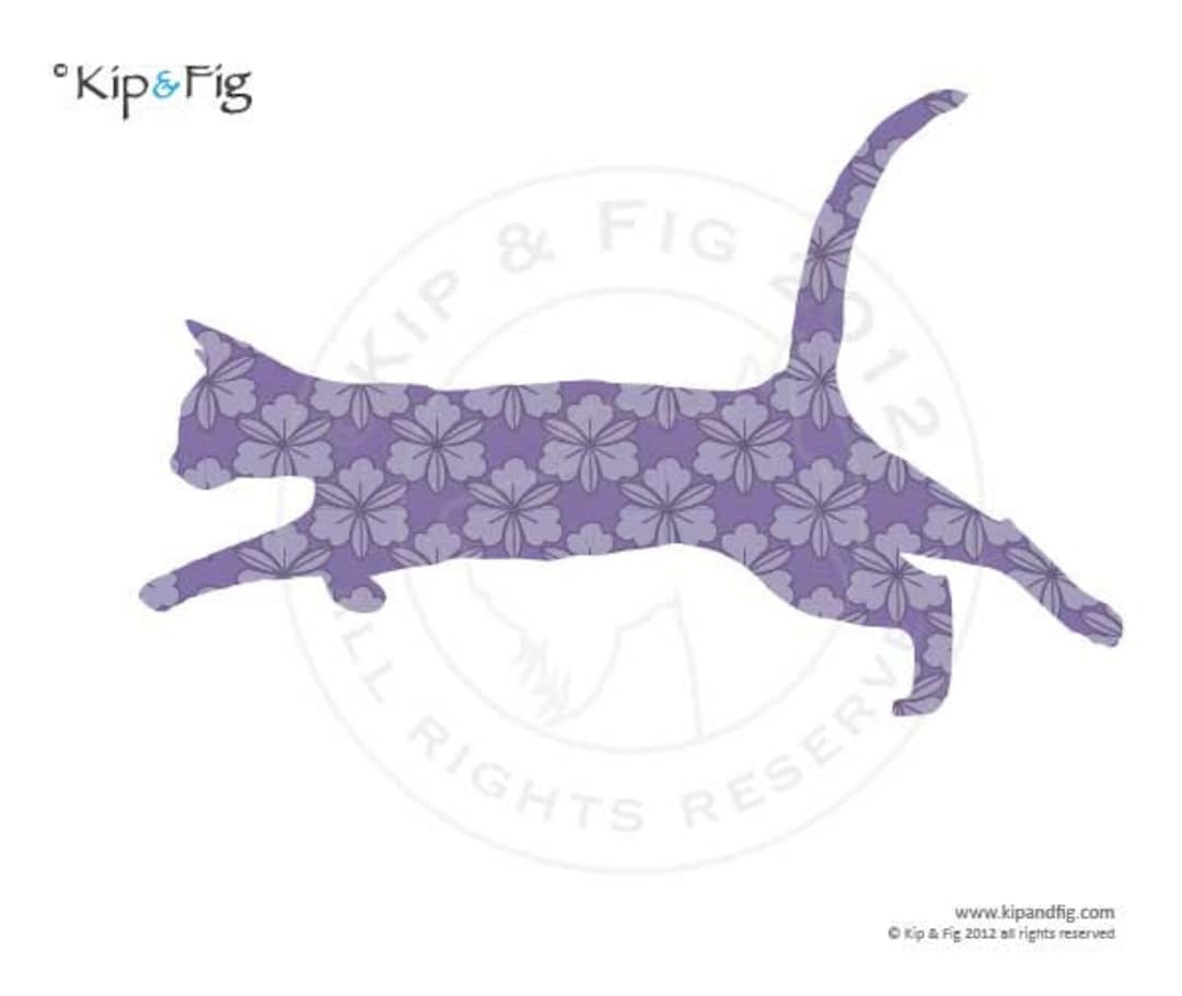 Cat Applique Template - Pdf Applique Pattern Silhouette - Also Use for ...