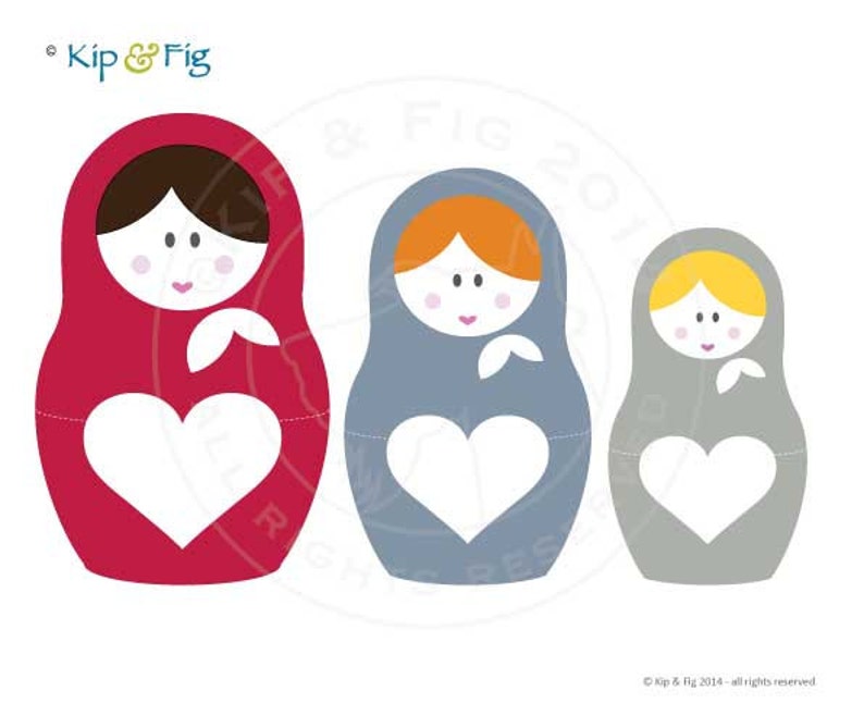 Russian Matryoshka Doll PDF Applique Template - Etsy