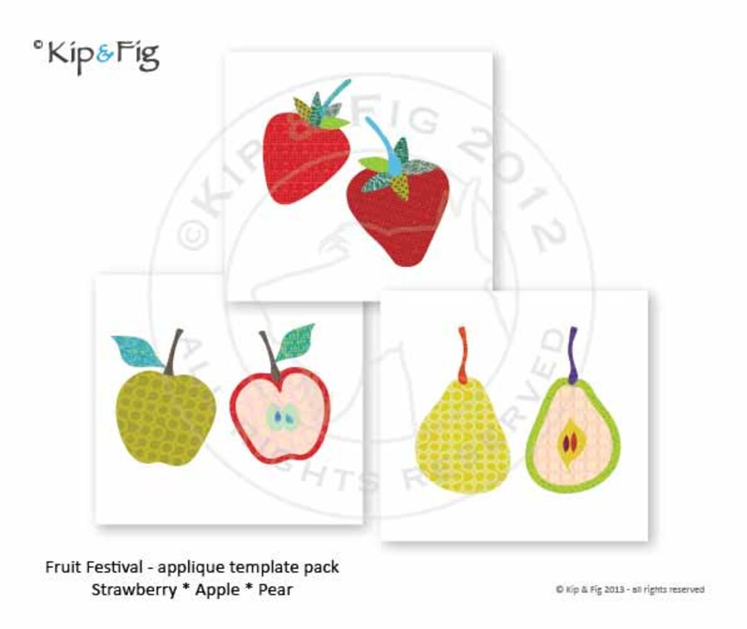 Fruit Festival - PDF Bundle Pack of Applique Pattern Templates - Etsy