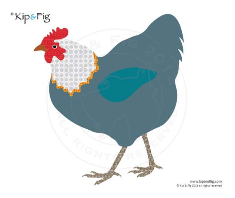Hen Applique Template - PDF Applique Pattern - Etsy
