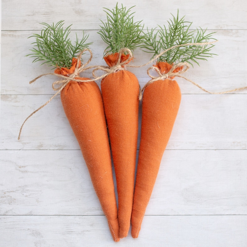 Easter Fabric Carrots Farmhouse Carrots Easter Decor Easter - Etsy