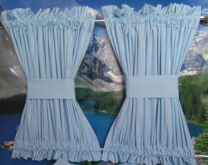 VW Bus Sky Blue Curtains With Cabin Dividers Fits Bay Window Models ...