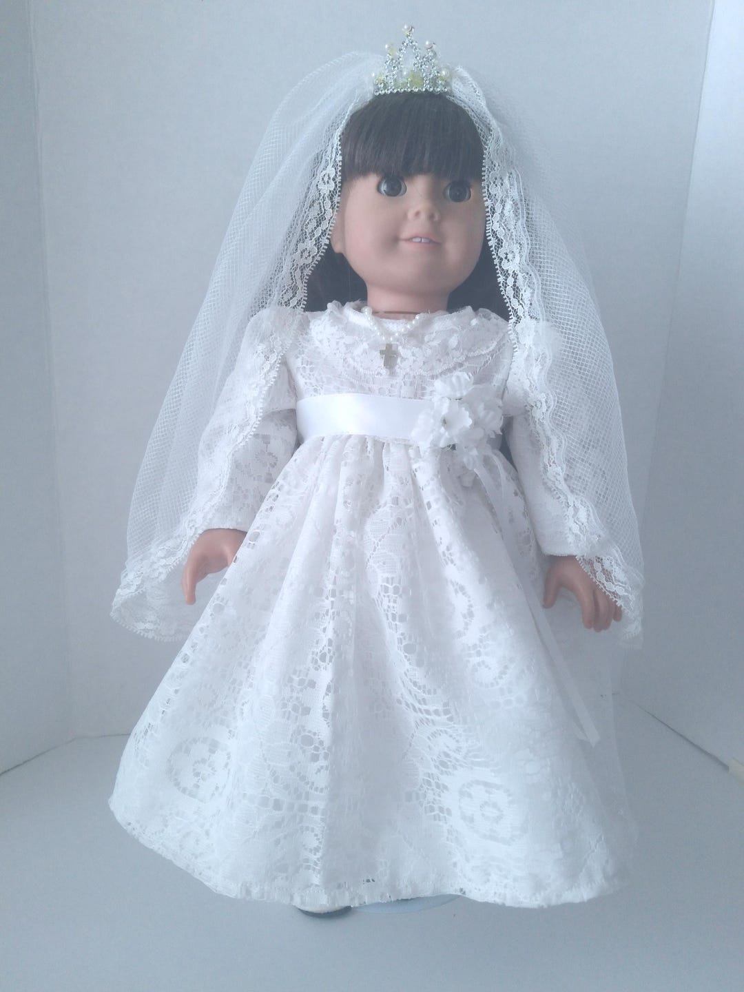 18" Doll White Lace First Communion Gown and Accessories - Etsy