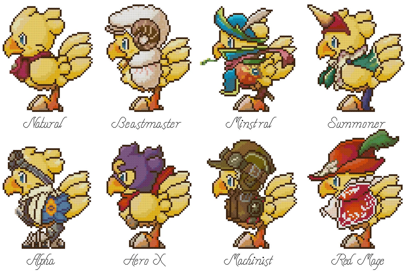 Chocobo Classes Set 2 Cross Stitch Pattern - Etsy UK