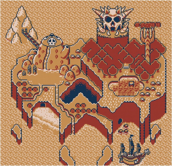 Mapa del Mundo de Wario Land Cross Stitch Mapa - Etsy México