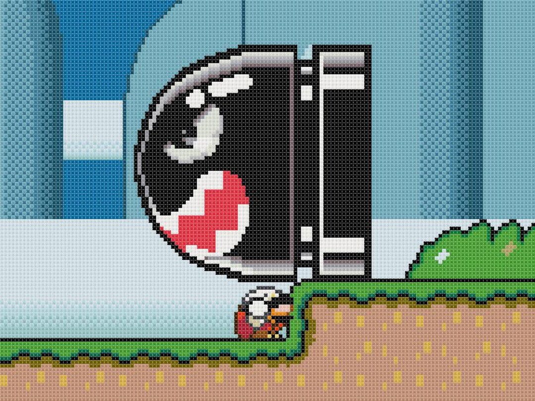 Super Mario World Banzai Bill Cross Stitch Pattern - Etsy