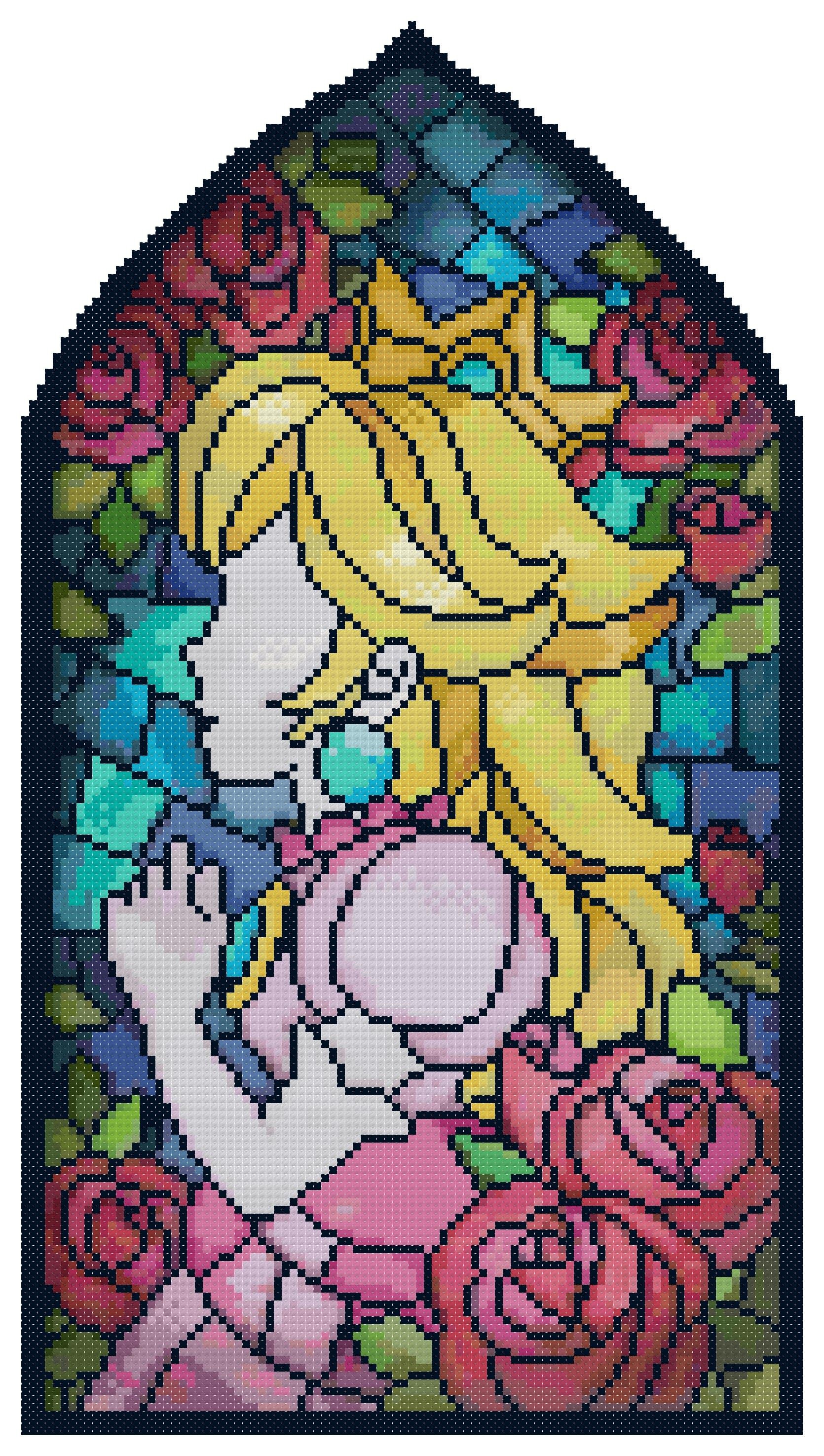 Stained Glass Peach Cross Stitch Pattern (mario Odyssey) - Etsy Australia