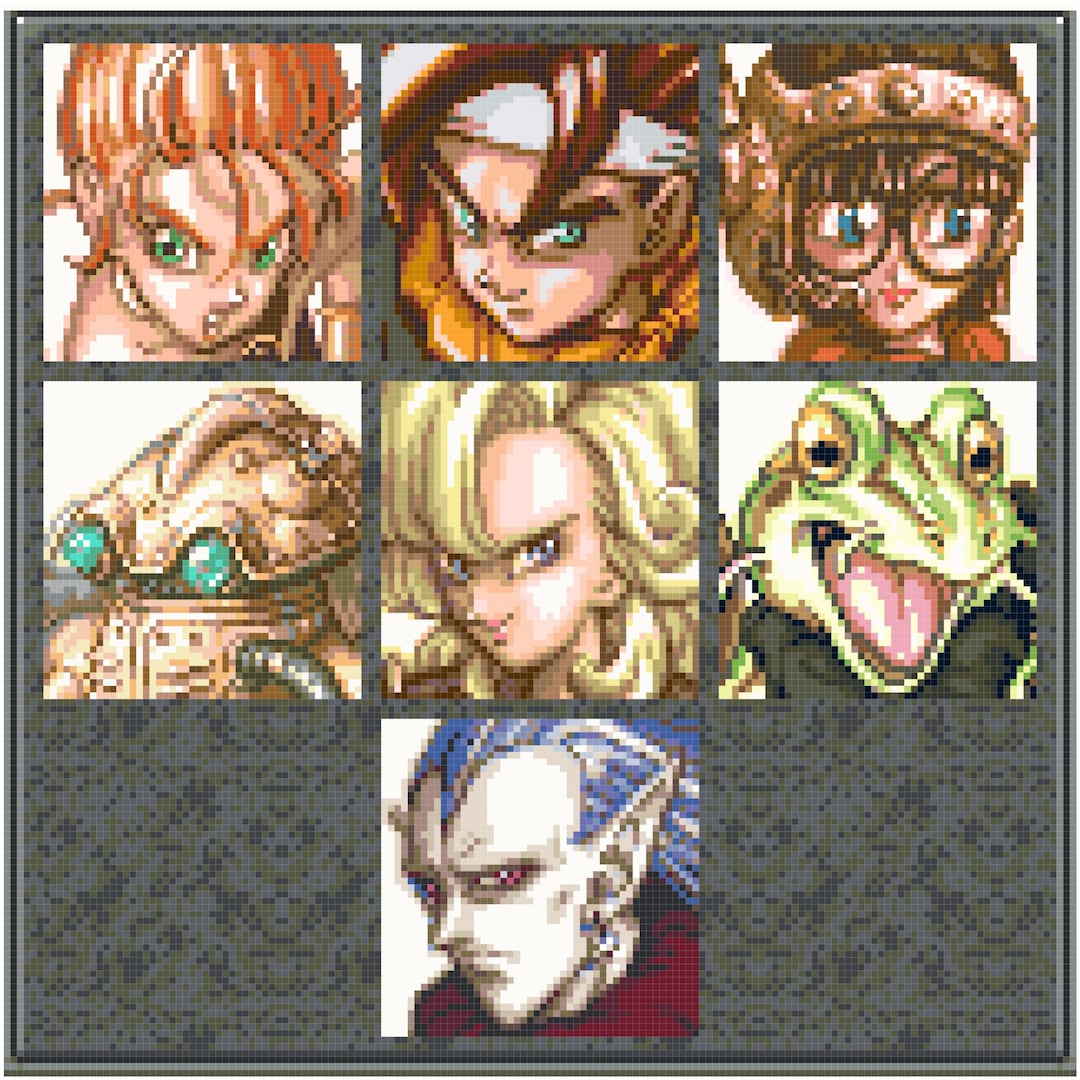 Chrono Trigger Cast Cross Stitch Pattern Etsy