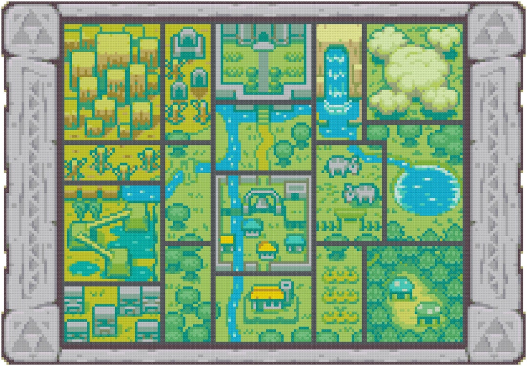 Zelda Minish Cap Hyrule Map V2 Cross Stitch Pattern - Etsy